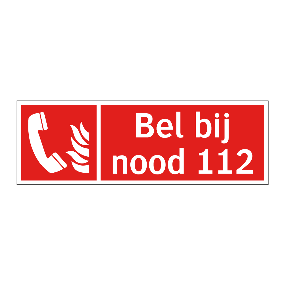 Koop Bel bij nood 112 bord | SignOnline | NL-F1844