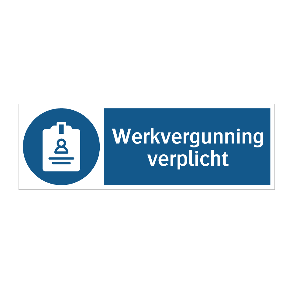 Koop Werkvergunning verplicht bord | SignOnline | NL-M3576