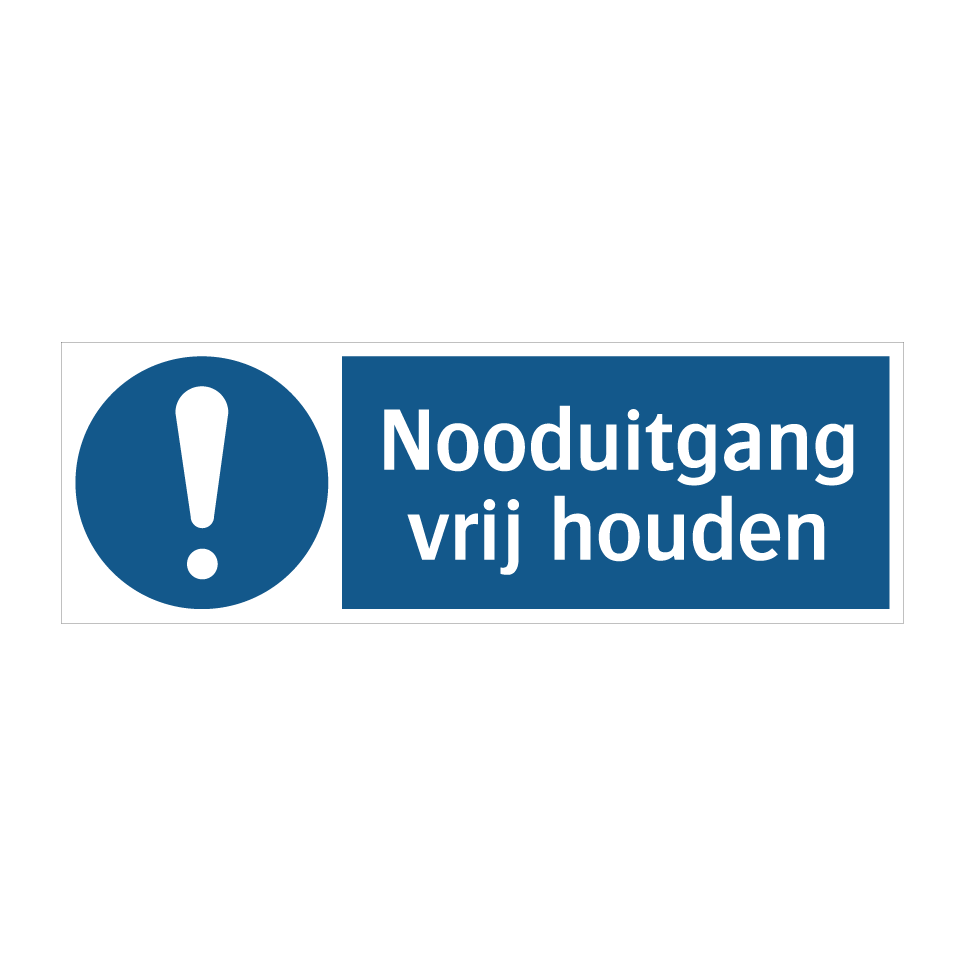 Koop Nooduitgang vrij houden bord | SignOnline | NL-M3734