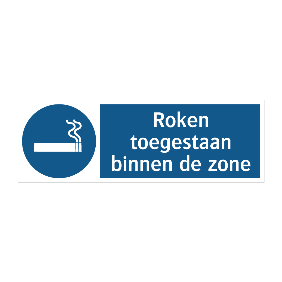 Koop Roken toegestaan binnen de zone bord | SignOnline | NL-M4086