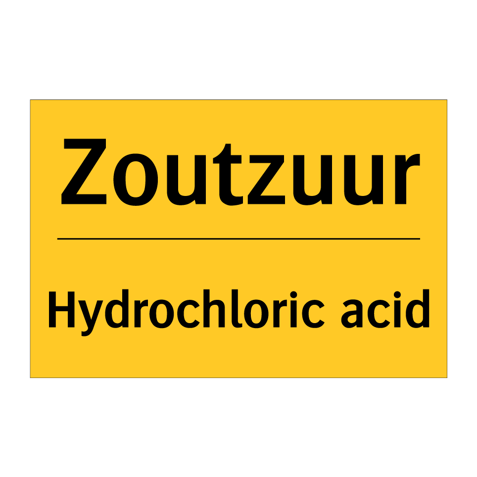 Koop Zoutzuur - Hydrochloric acid bord | SignOnline | NL-W3684