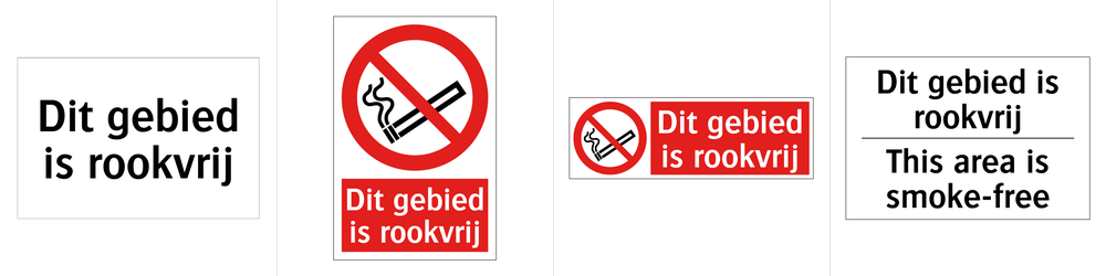 Rookvrije Zones Borden Kopen - SignOnline.nl