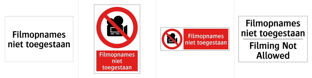 Verbod op Video Opnames Borden Kopen - SignOnline.nl