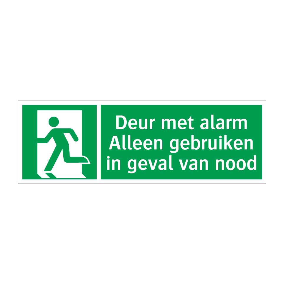 Koop Deur met alarm Alleen gebruiken in geval van nood bord ...