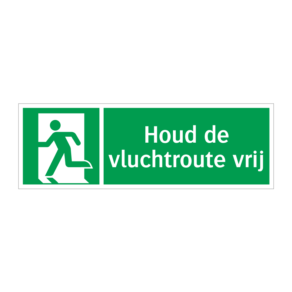 Koop Houd de vluchtroute vrij bord | SignOnline | NL-E1335