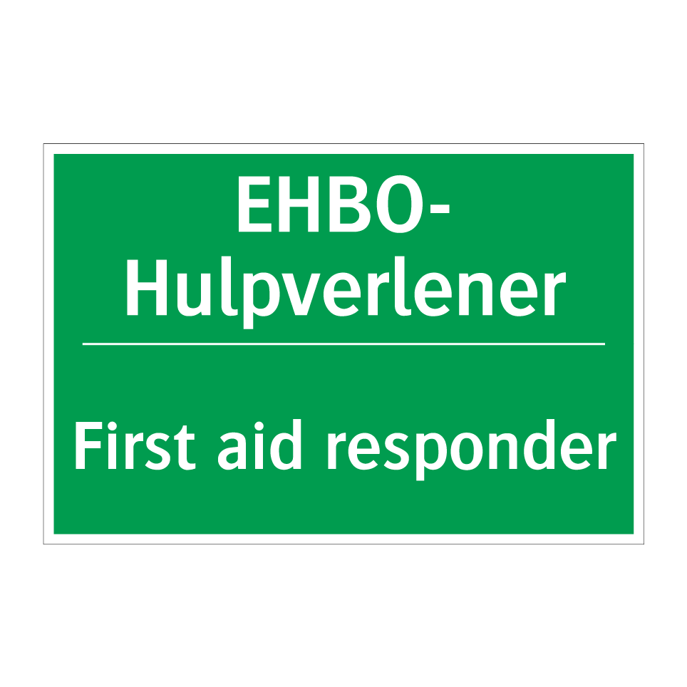 Koop EHBO-hulpverlener - First aid responder bord | SignOnline | NL-E1593