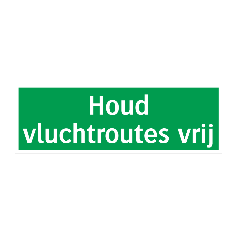 Koop Houd vluchtroutes vrij bord | SignOnline | NL-E164