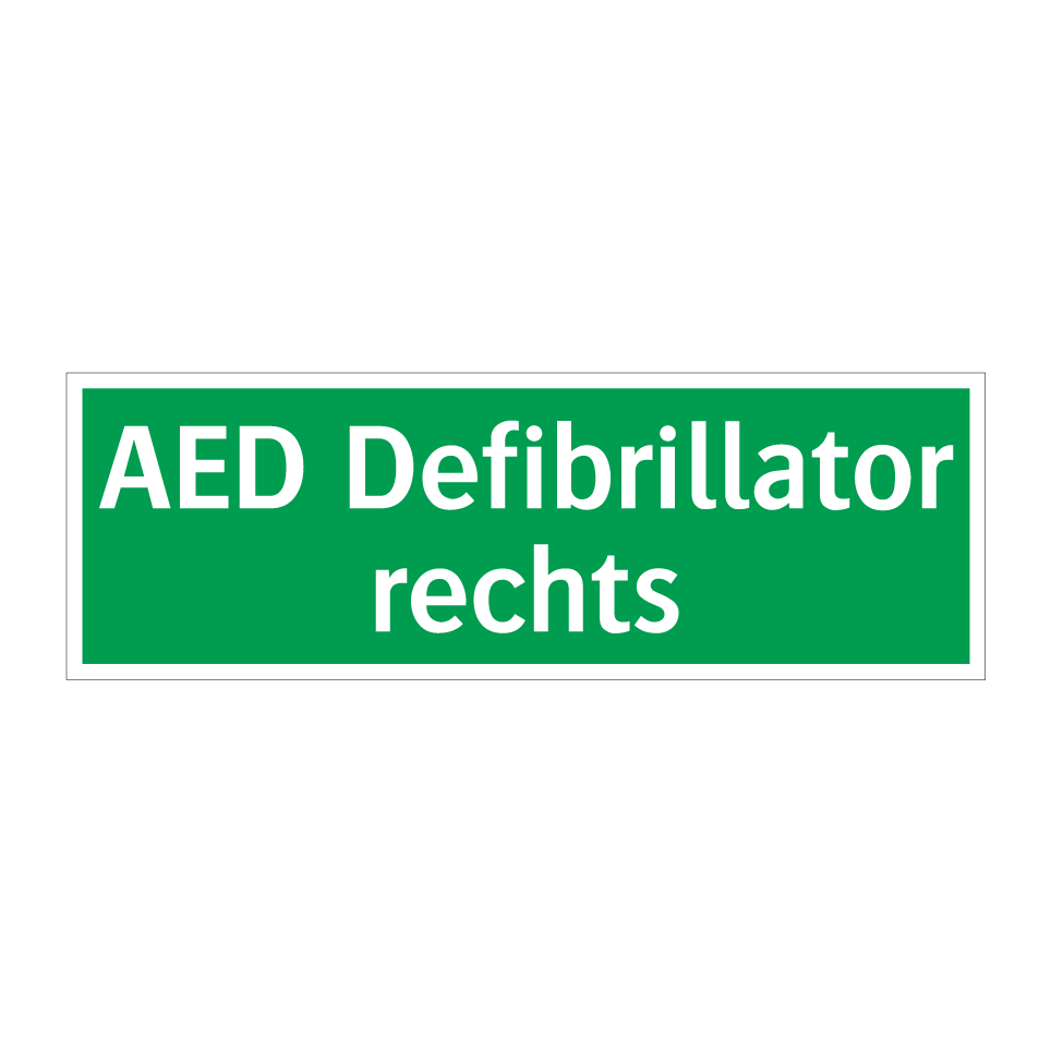 Koop AED Defibrillator rechts bord | SignOnline | NL-E19