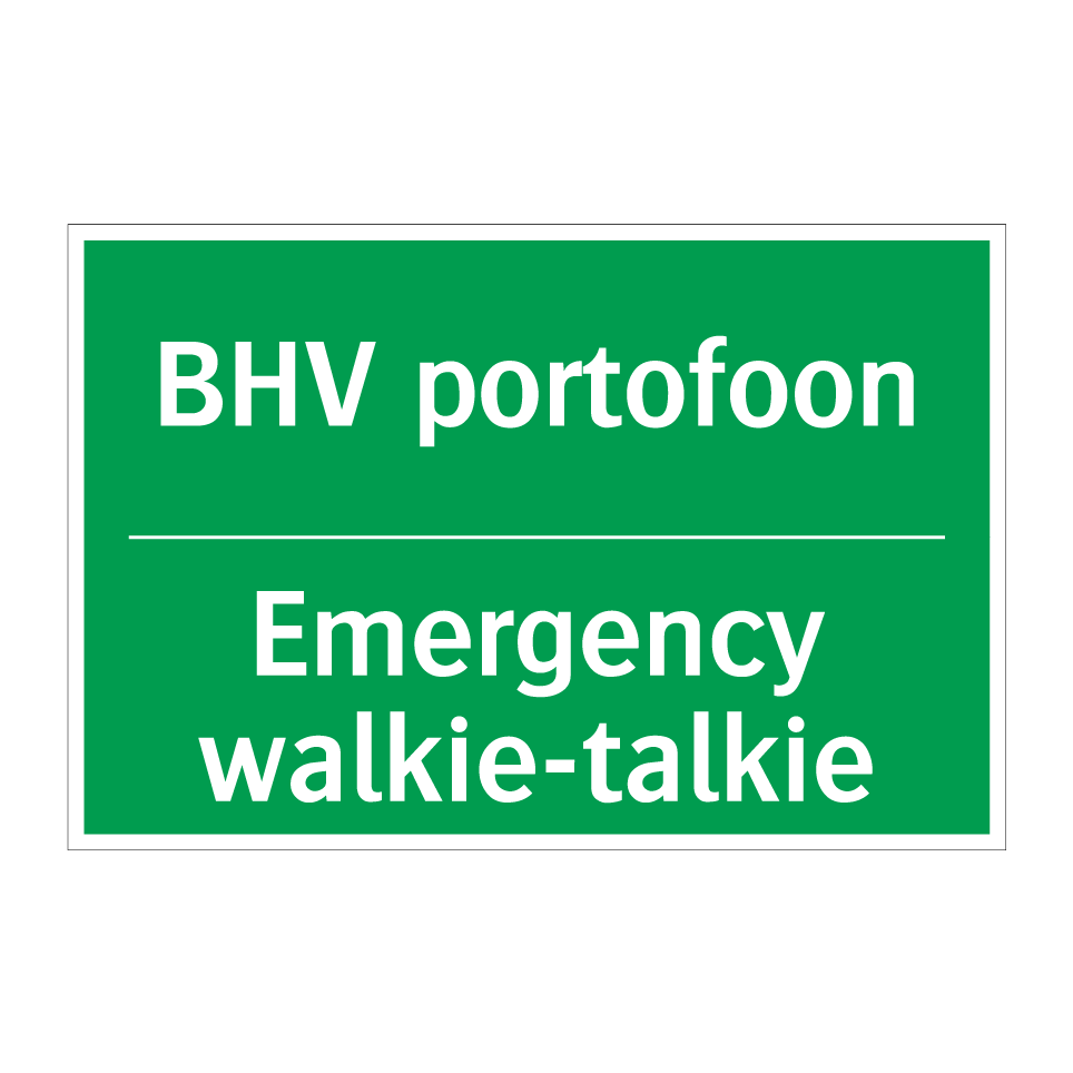 Koop BHV portofoon - Emergency walkie-talkie bord | SignOnline | NL-E437