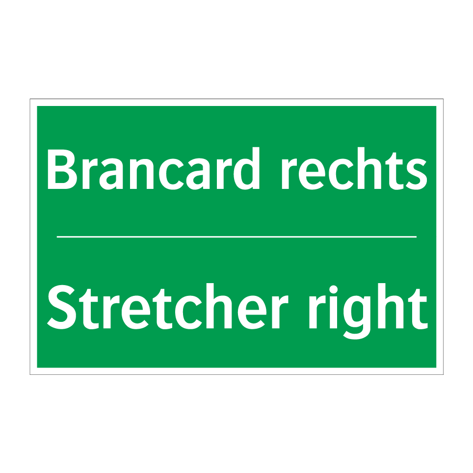Koop Brancard rechts - Stretcher right bord | SignOnline | NL-E453