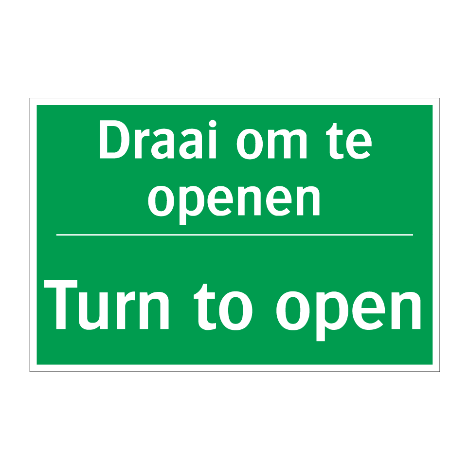 Koop Draai om te openen - Turn to open bord | SignOnline | NL-E498