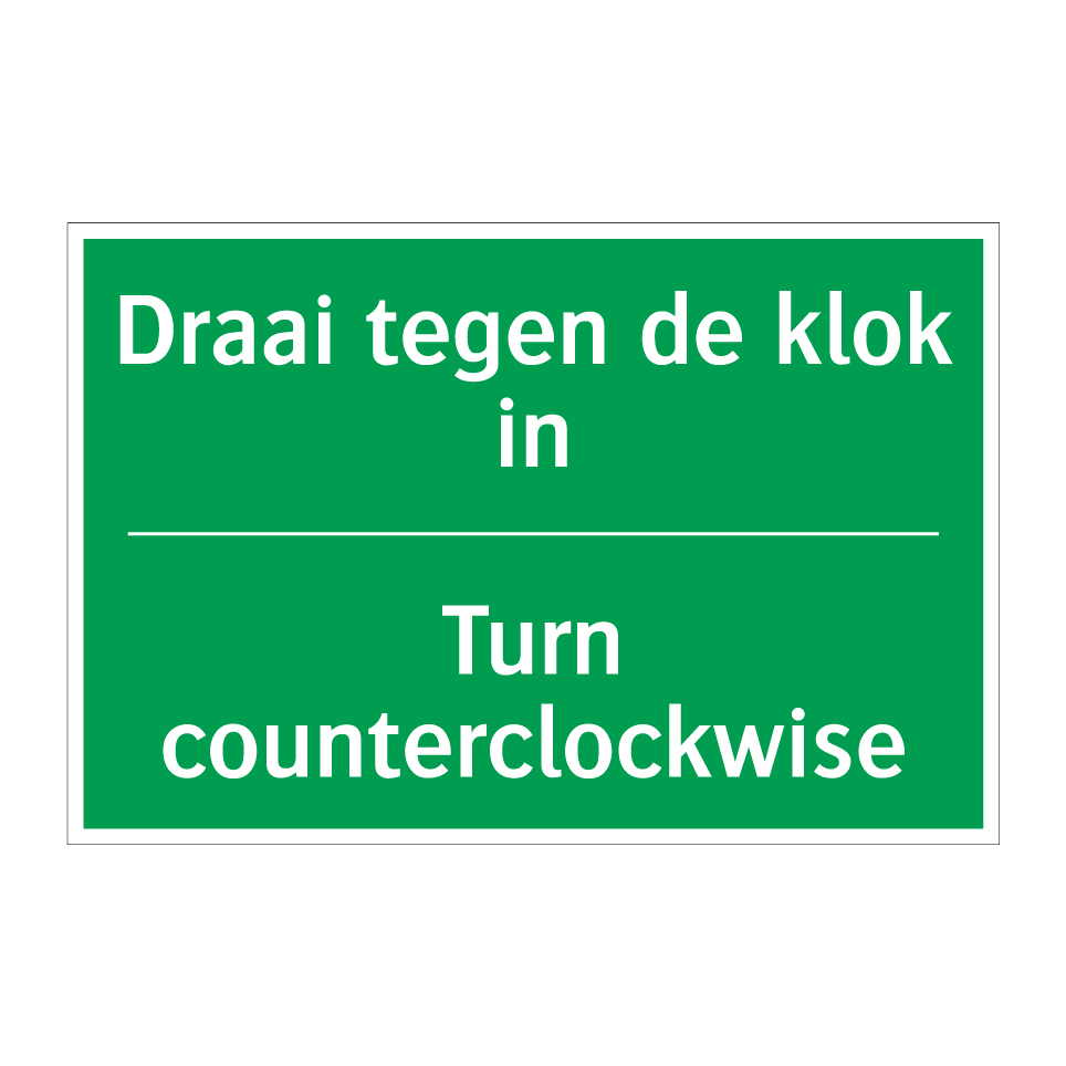 Koop Draai tegen de klok in - Turn counterclockwise bord | SignOnline ...