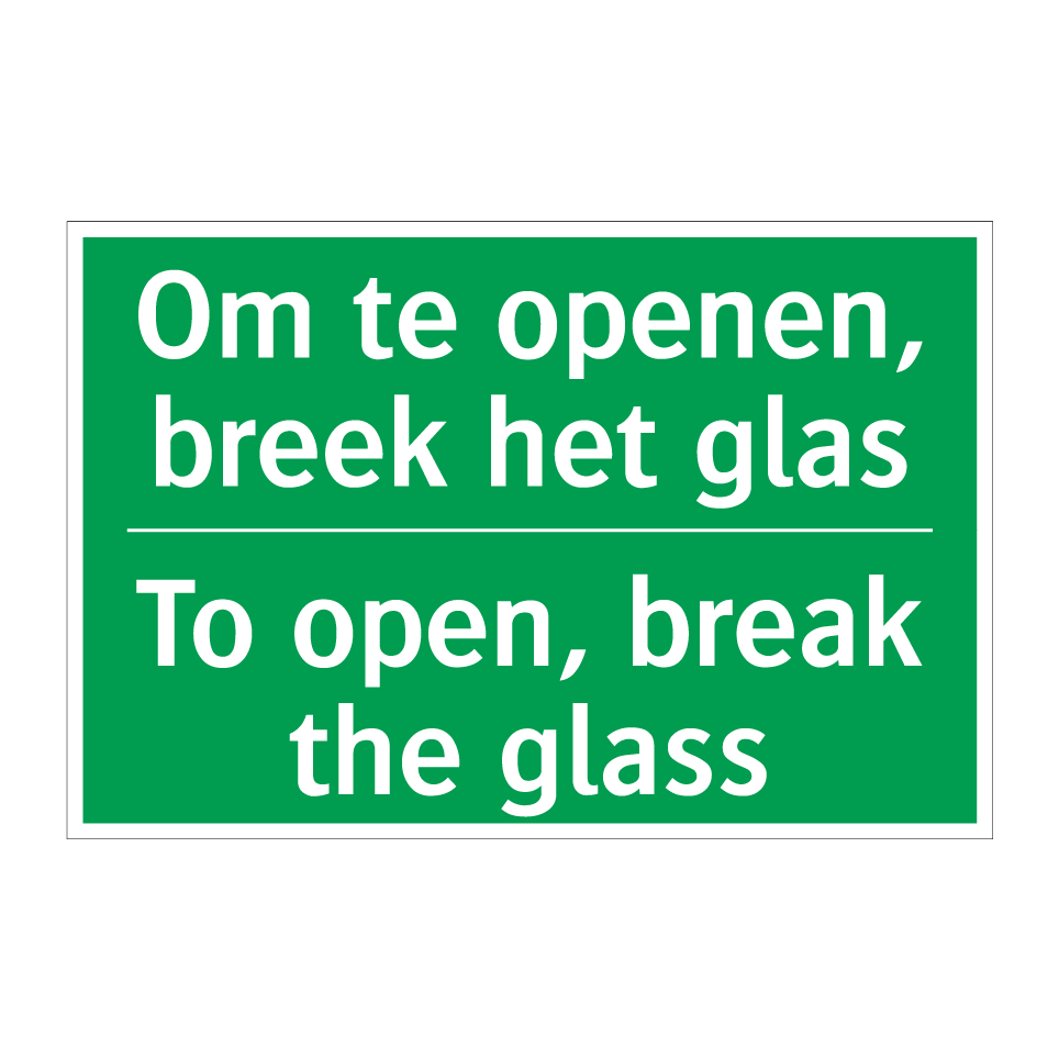Koop Om te openen, breek het glas - To open, break the glass bord ...
