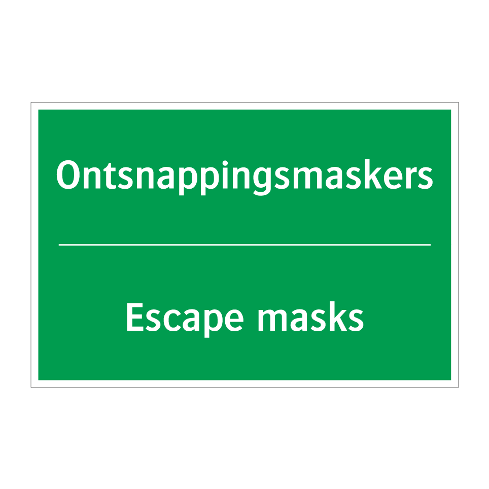 Koop Ontsnappingsmaskers - Escape masks bord | SignOnline | NL-E692