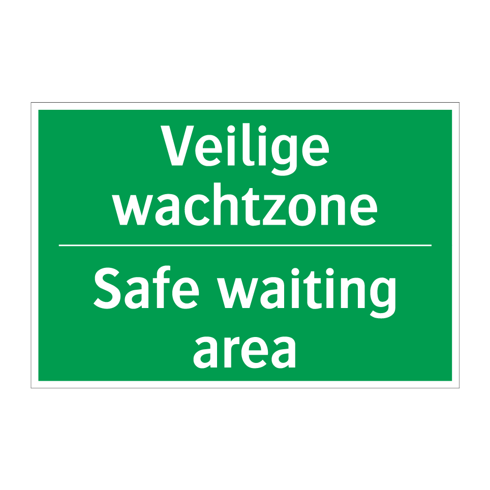 Koop Veilige wachtzone - Safe waiting area bord | SignOnline | NL-E754