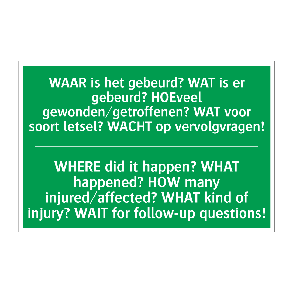 Noodmelding Noodborden | Signalisatie Nodig? | SignOnline.nl