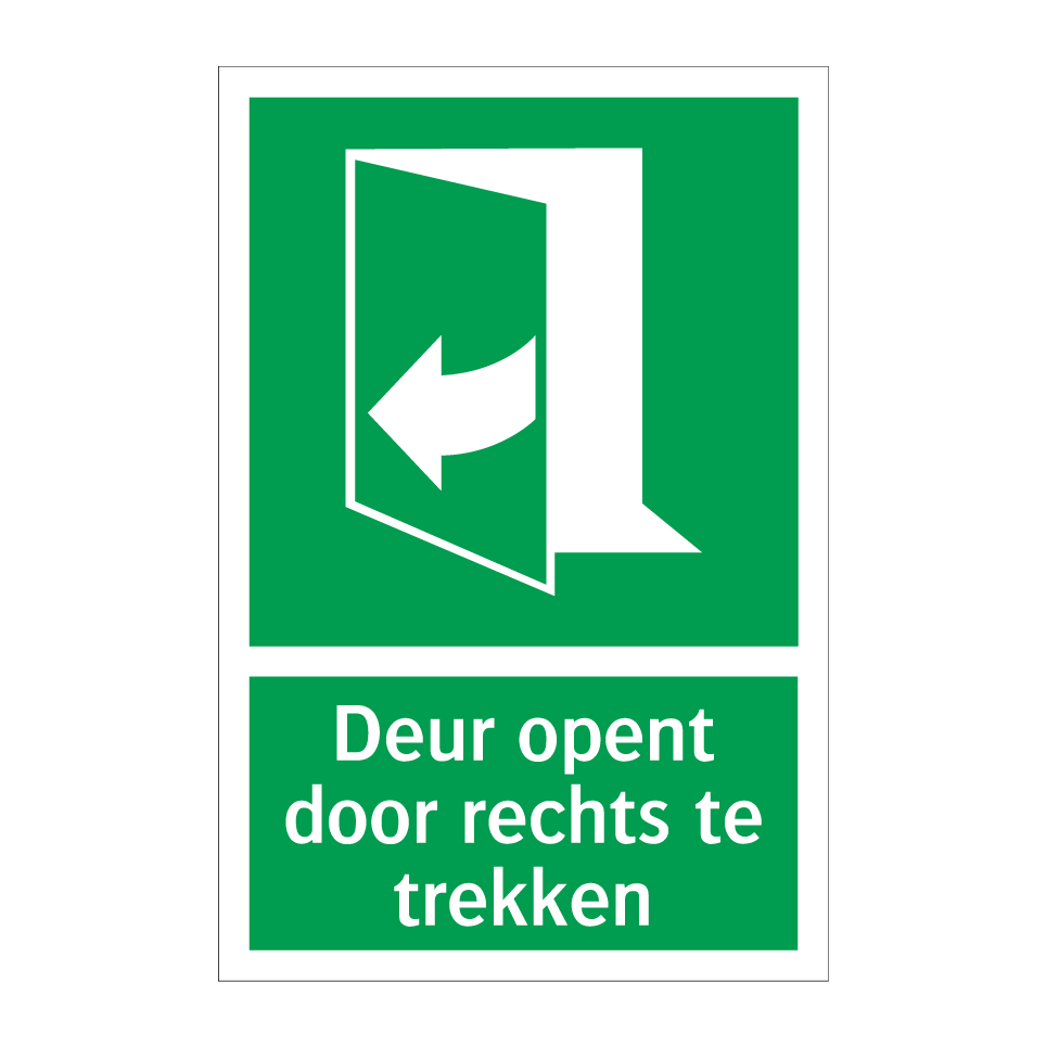 Koop Deur opent door rechts te trekken bord | SignOnline | NL-E879