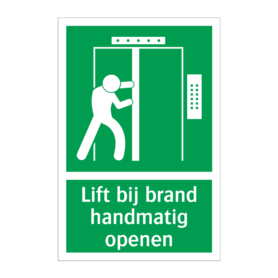 Koop Lift bij brand handmatig openen bord | SignOnline | NL-E957