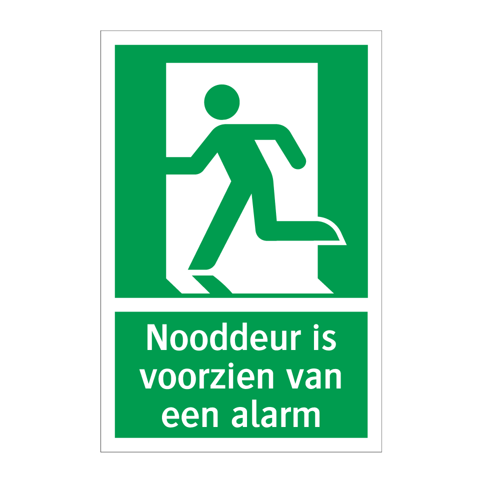 Koop Nooddeur is voorzien van een alarm bord | SignOnline | NL-E971