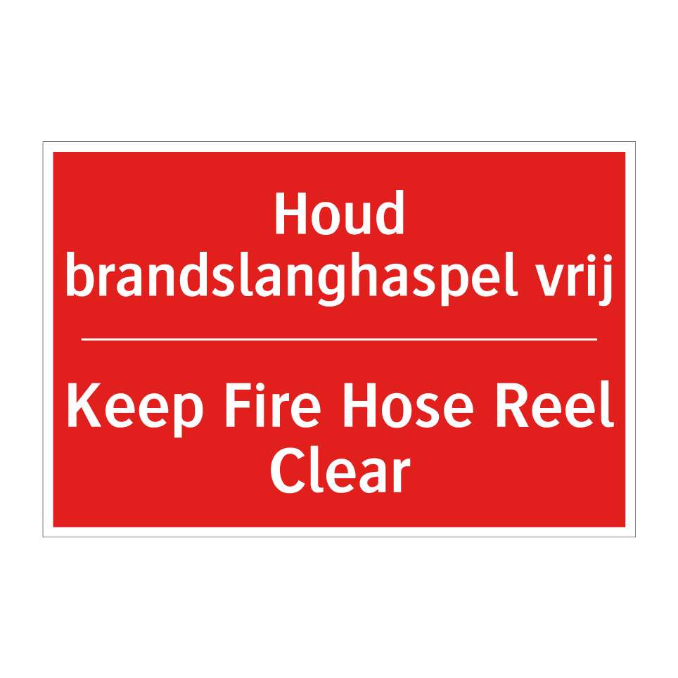 Koop Houd brandslanghaspel vrij - Keep Fire Hose Reel Clear bord ...