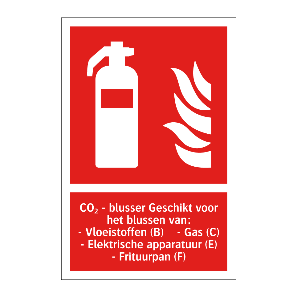 Koop CO₂ - blusser Geschikt voor het blussen van: - Vloeistoffen (B ...