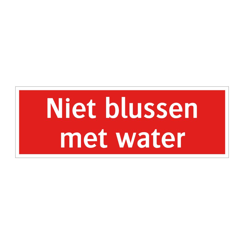 Koop Niet blussen met water bord | SignOnline | NL-F435