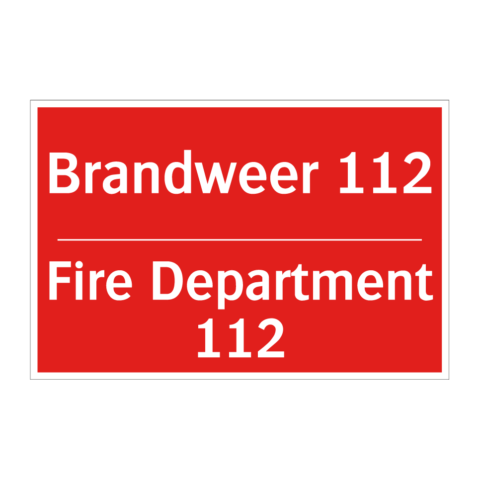 Koop Brandweer 112 - Fire Department 112 bord | SignOnline | NL-F844