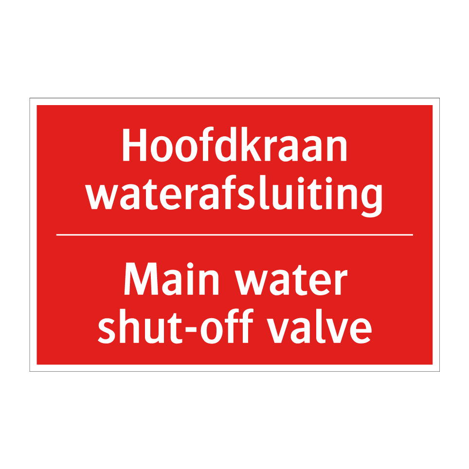 Koop Hoofdkraan waterafsluiting - Main water shut-off valve bord ...