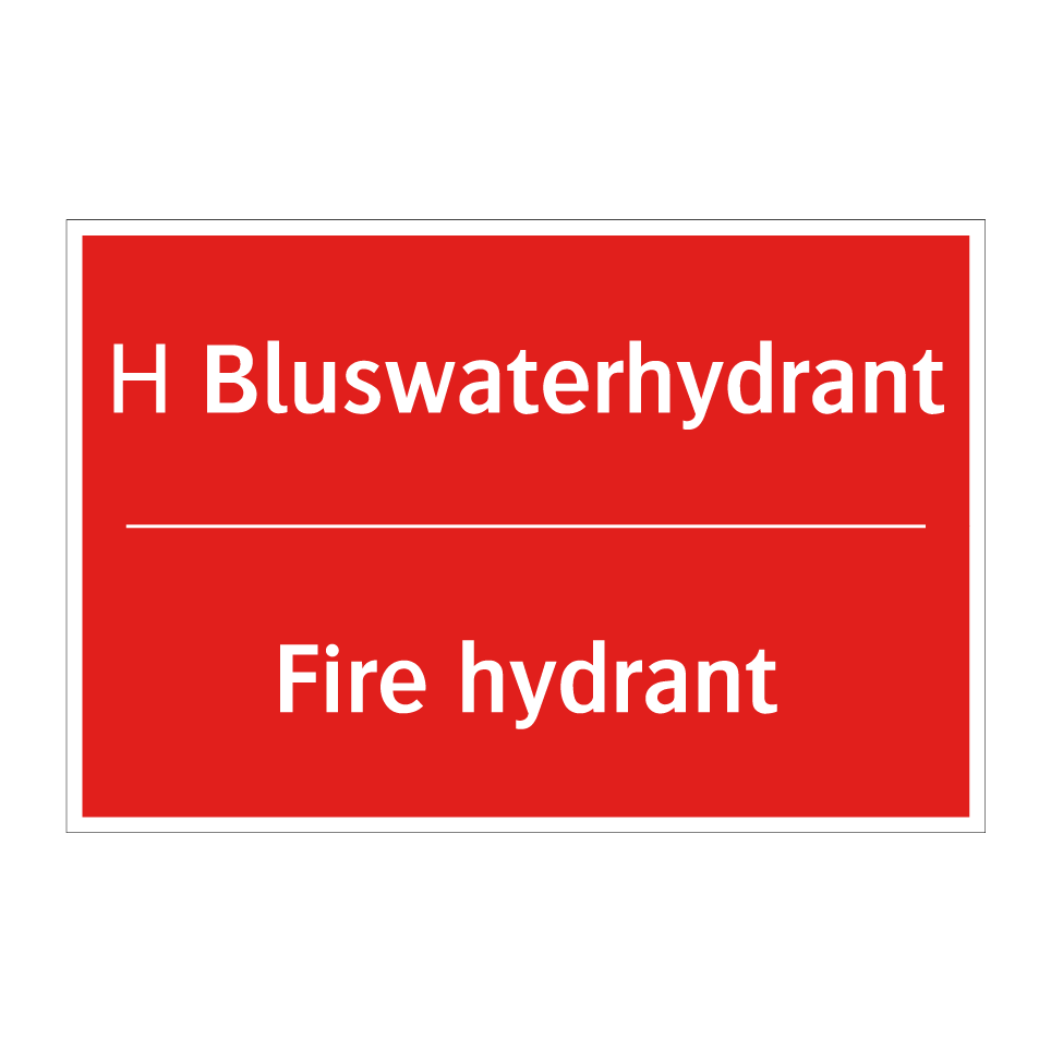 Koop Н Bluswaterhydrant - Fire hydrant bord | SignOnline | NL-F963
