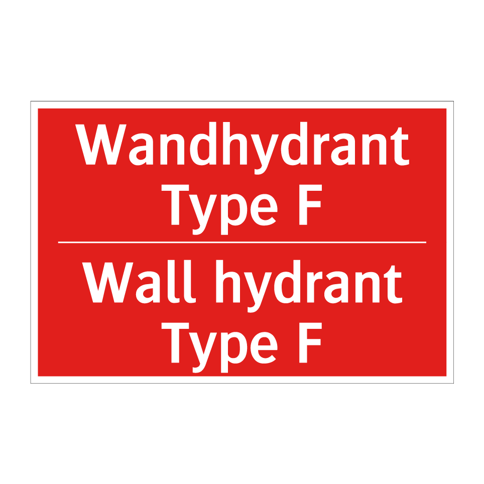Koop Wandhydrant Type F - Wall hydrant Type F bord | SignOnline | NL-F988