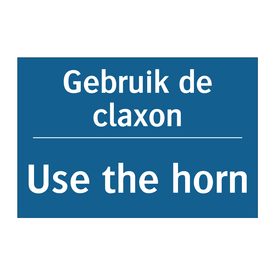 Koop Gebruik de claxon - Use the horn bord | SignOnline | NL-M1414