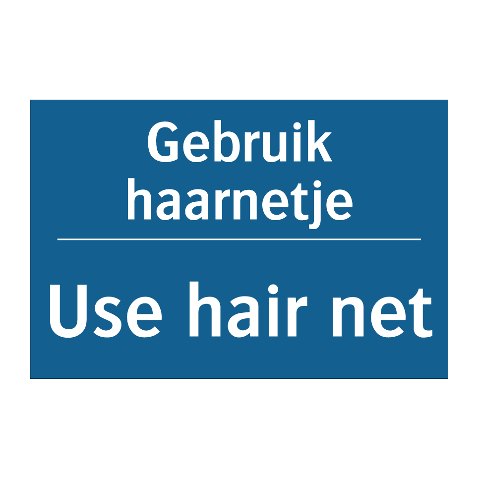 Koop Gebruik haarnetje - Use hair net bord | SignOnline | NL-M1453