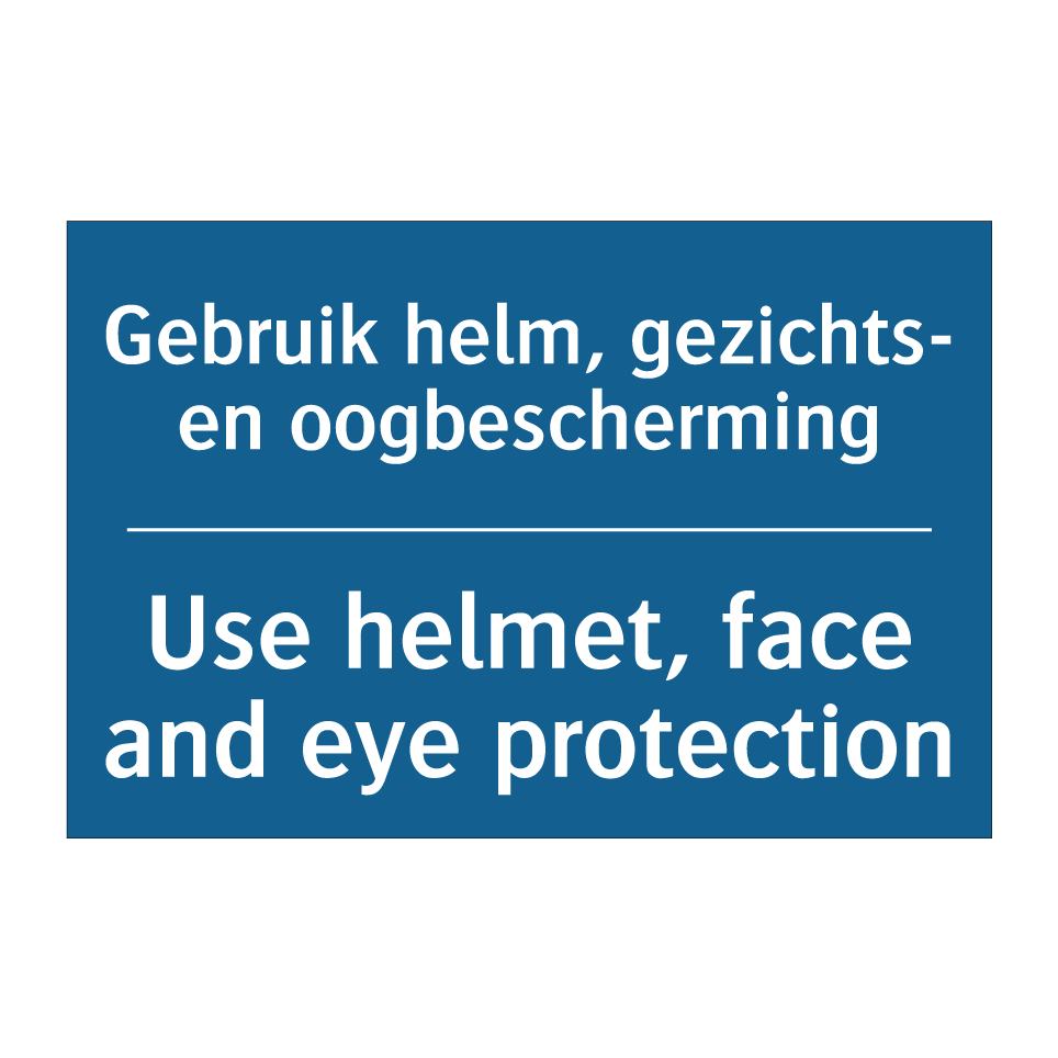 Koop Gebruik helm, gezichts- en oogbescherming /.../ - Use helmet, face ...