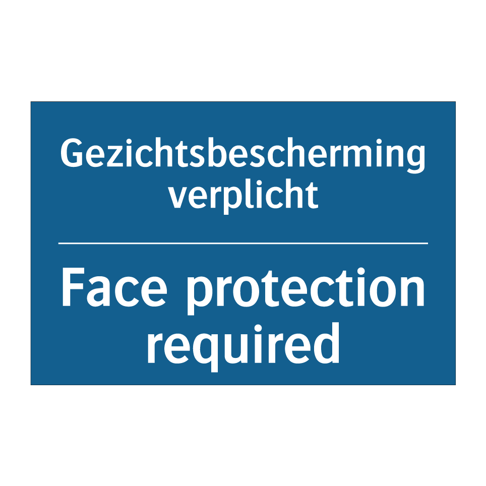 Koop Gezichtsbescherming verplicht - Face protection required bord ...