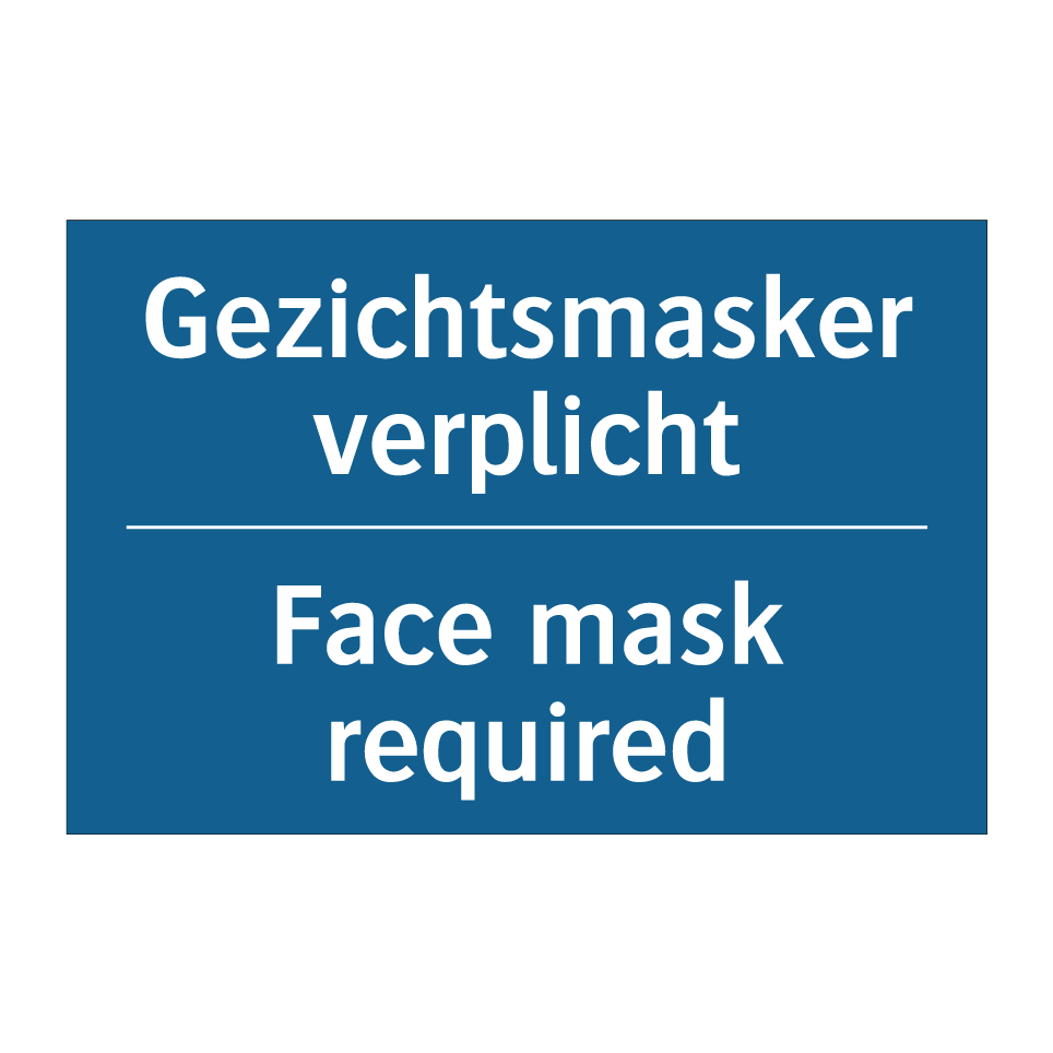 Koop Gezichtsmasker verplicht - Face mask required bord | SignOnline ...