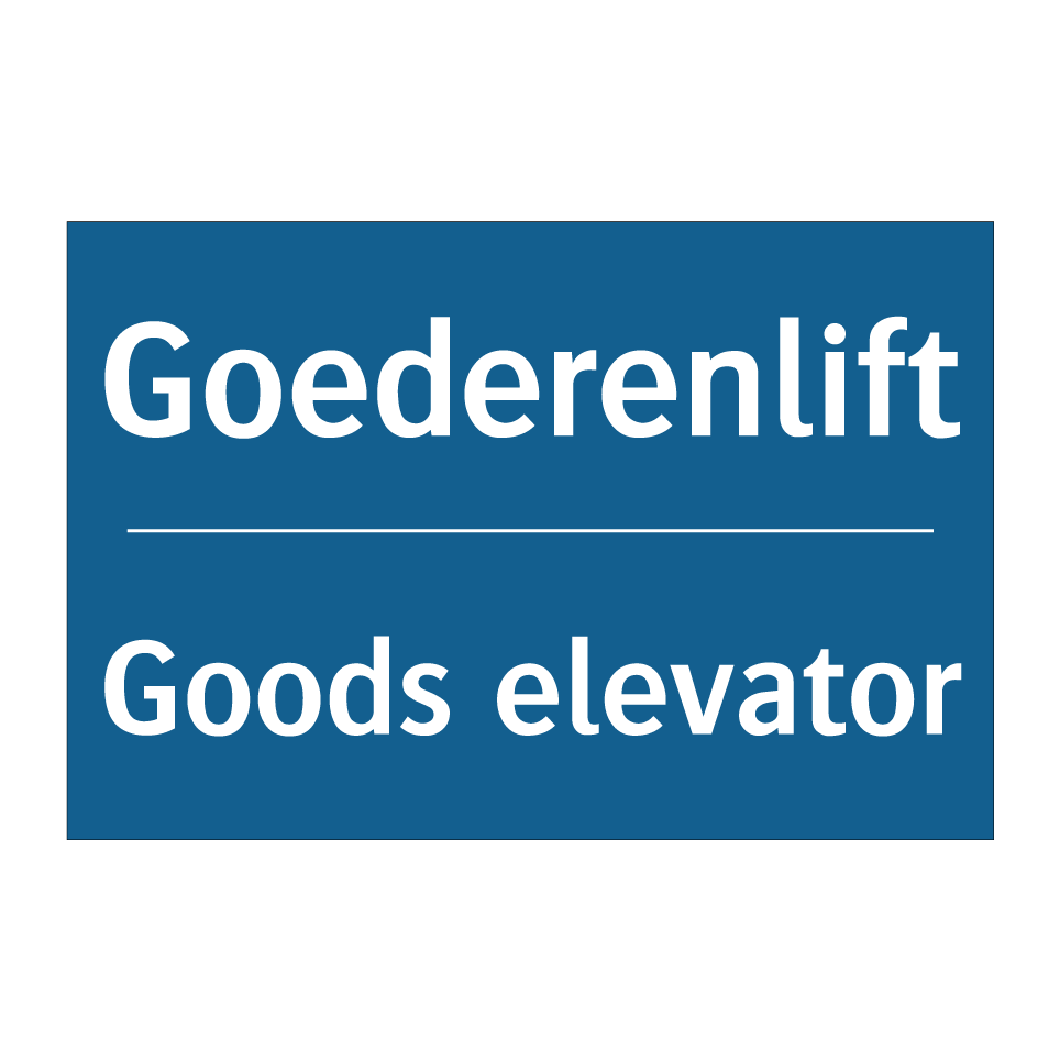 Koop Goederenlift - Goods elevator bord | SignOnline | NL-M1582