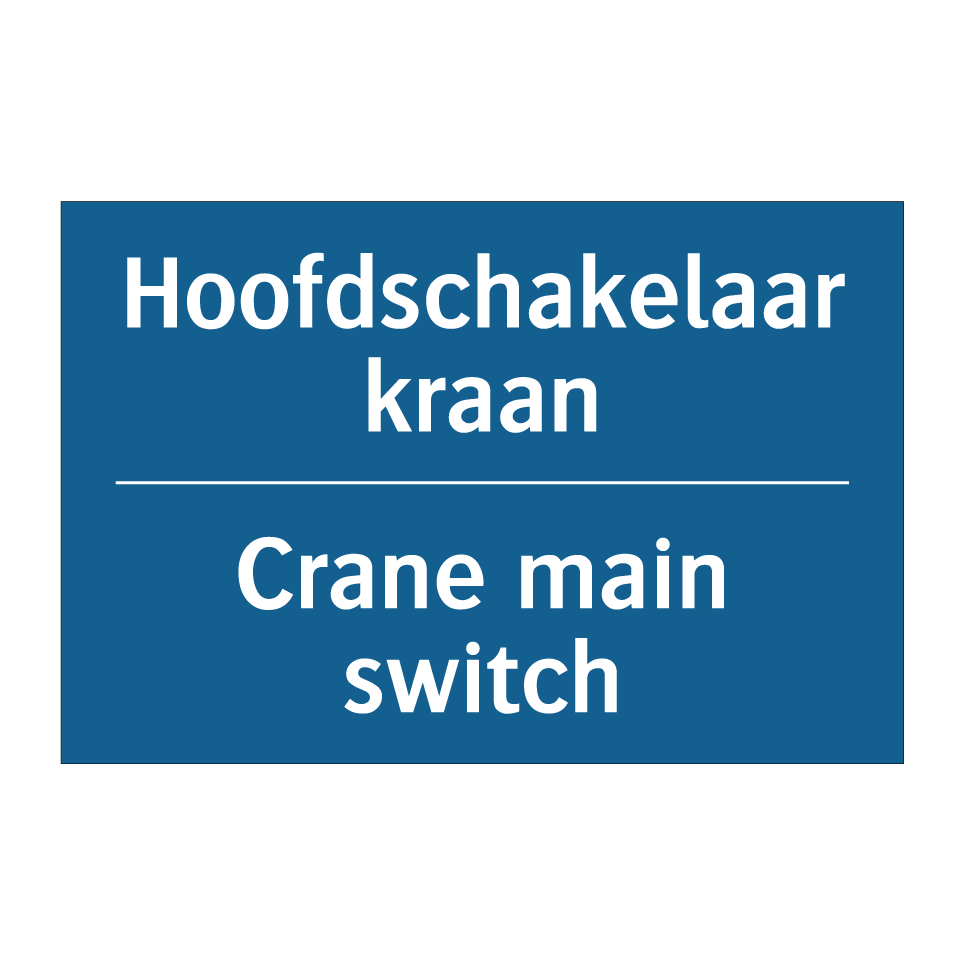 Koop Hoofdschakelaar kraan - Crane main switch bord | SignOnline | NL-M1650