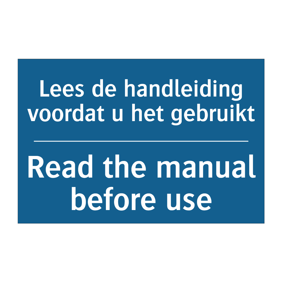 Koop Lees de handleiding voordat u /.../ - Read the manual before use ...