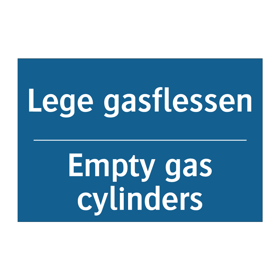 Koop Lege gasflessen - Empty gas cylinders bord | SignOnline | NL-M1779
