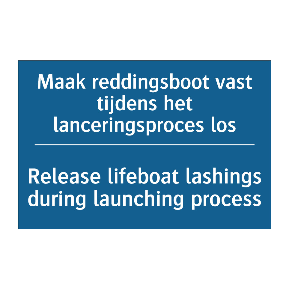 Koop Maak reddingsboot vast tijdens /.../ - Release lifeboat lashings ...