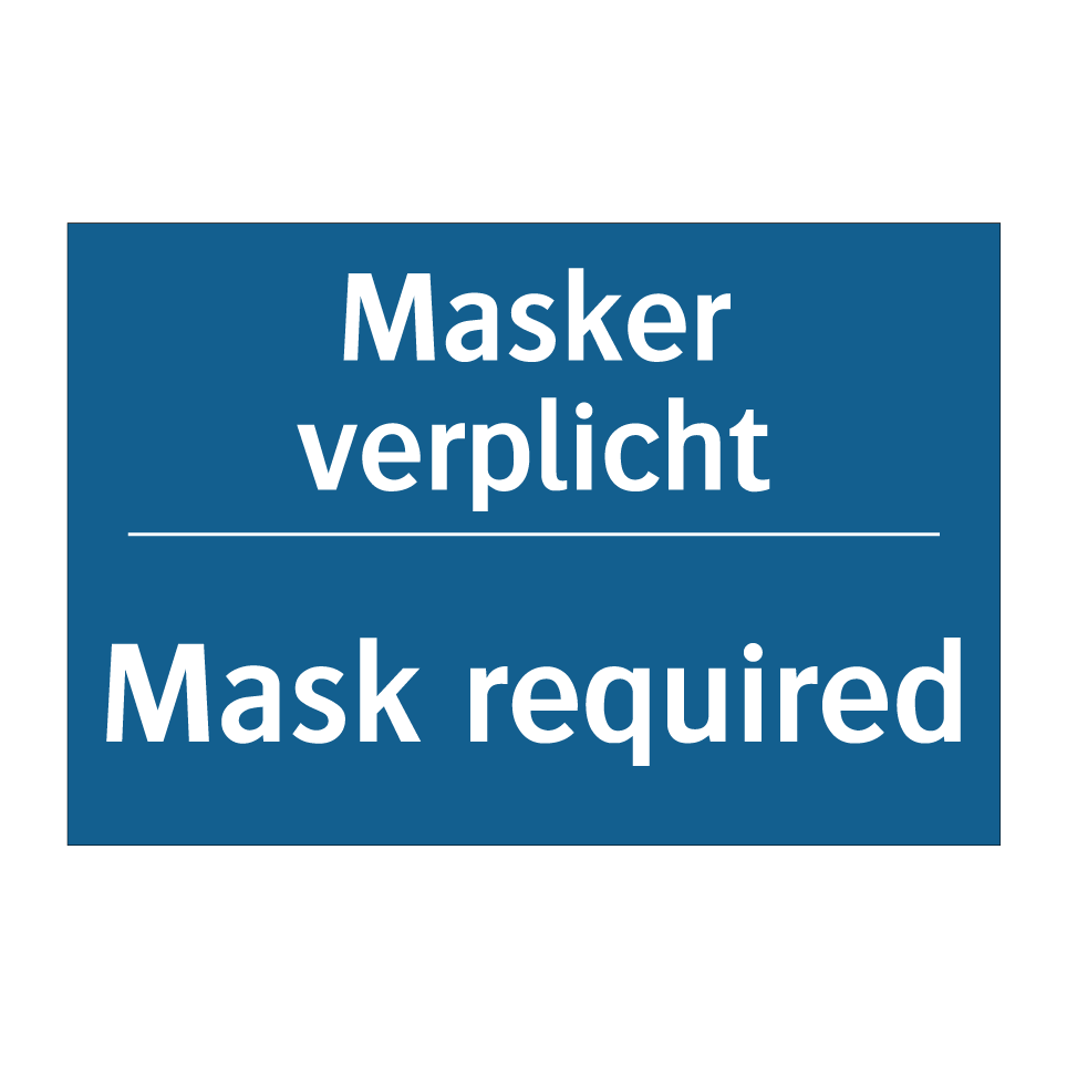 Koop Masker verplicht - Mask required bord | SignOnline | NL-M1805