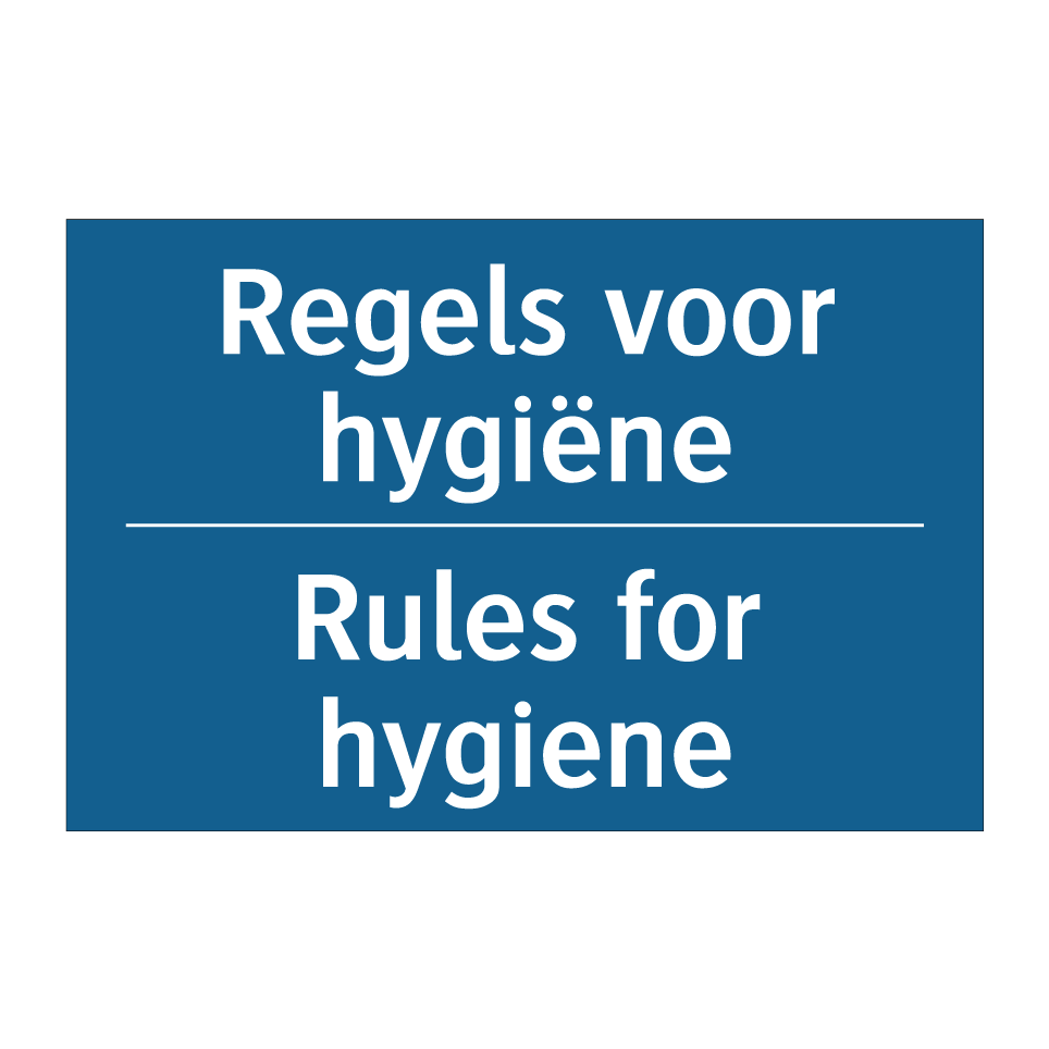 Koop Regels voor hygiëne - Rules for hygiene bord | SignOnline | NL-M1926