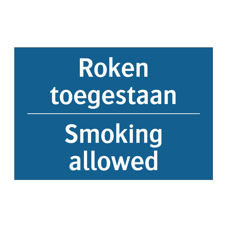Koop Roken toegestaan - Smoking allowed bord | SignOnline | NL-M1937