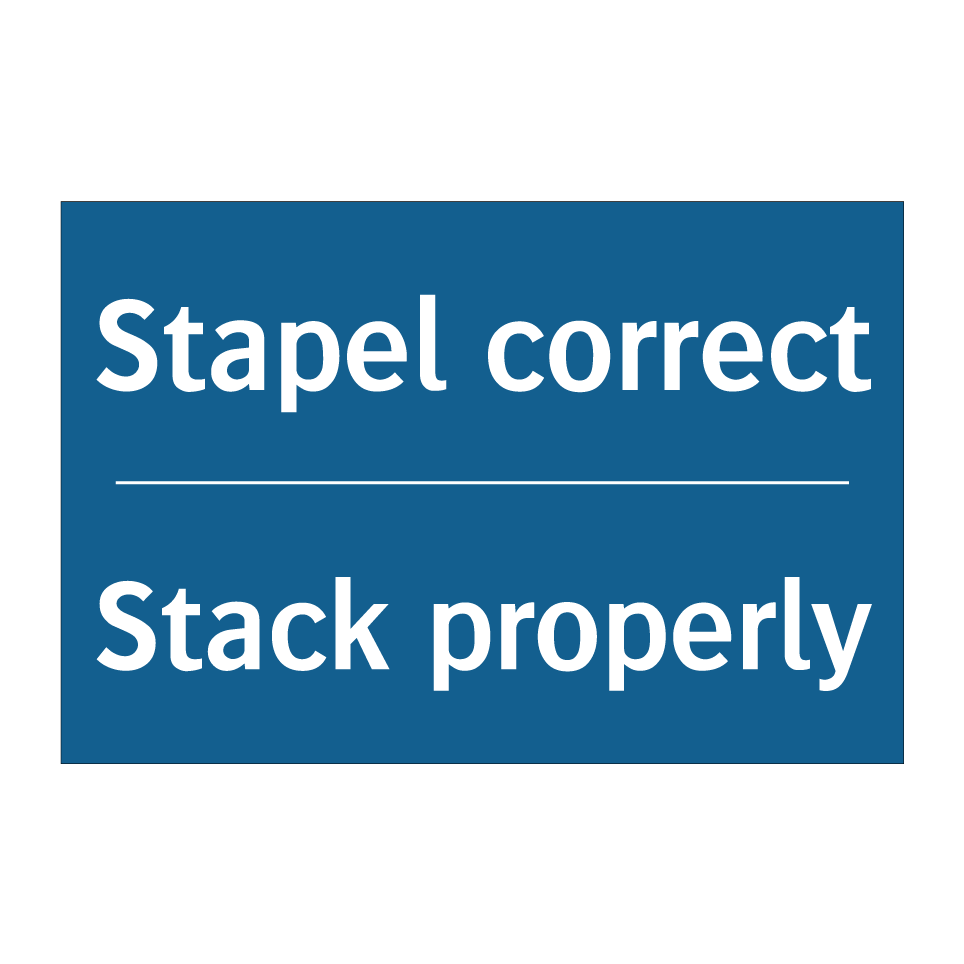 Koop Stapel correct - Stack properly bord | SignOnline | NL-M1984