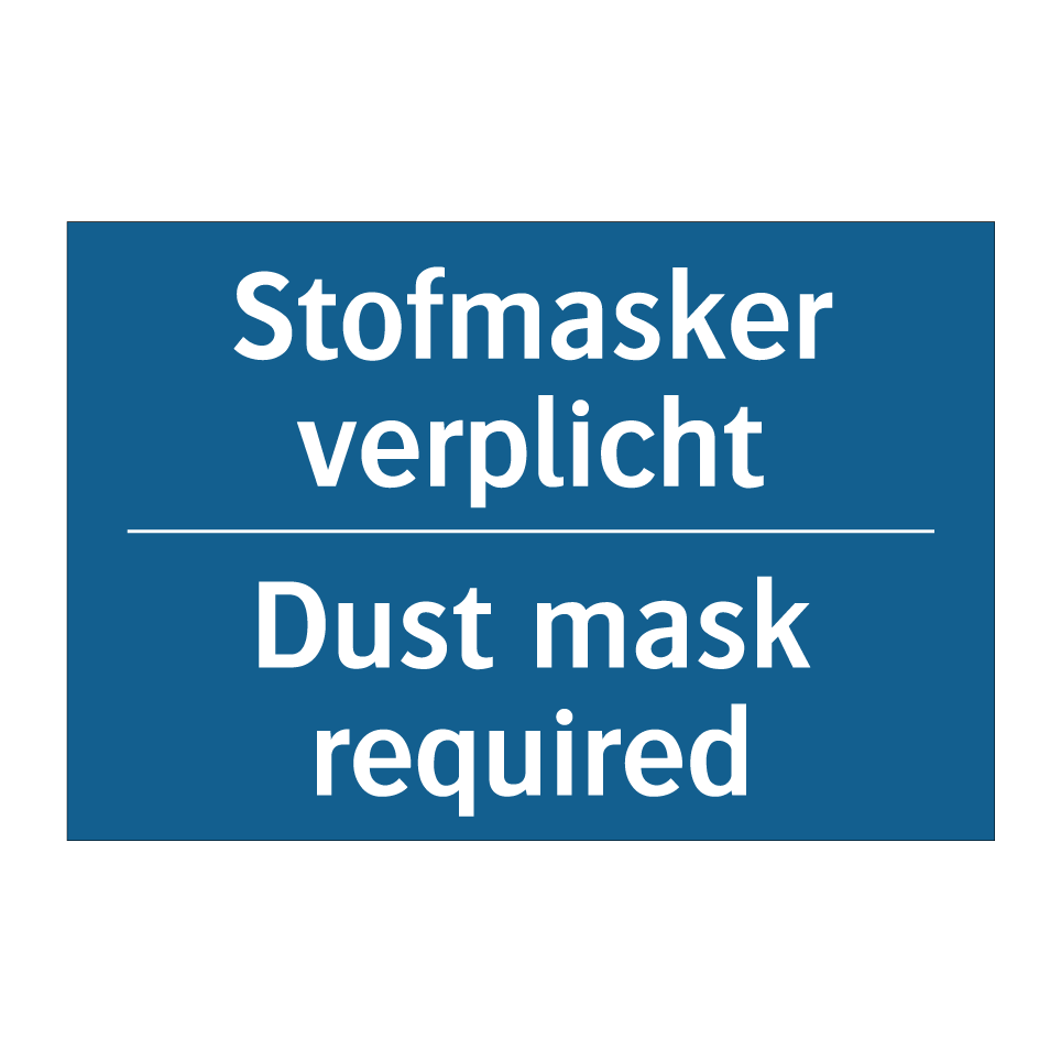 Koop Stofmasker verplicht - Dust mask required bord | SignOnline | NL-M1993