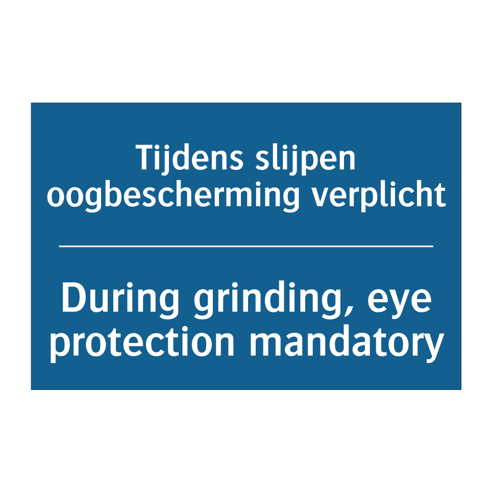 Koop Tijdens slijpen oogbescherming /.../ - During grinding, eye ...