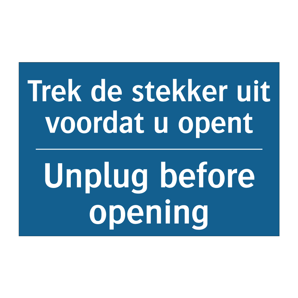 Koop Trek de stekker uit voordat u /.../ - Unplug before opening bord ...