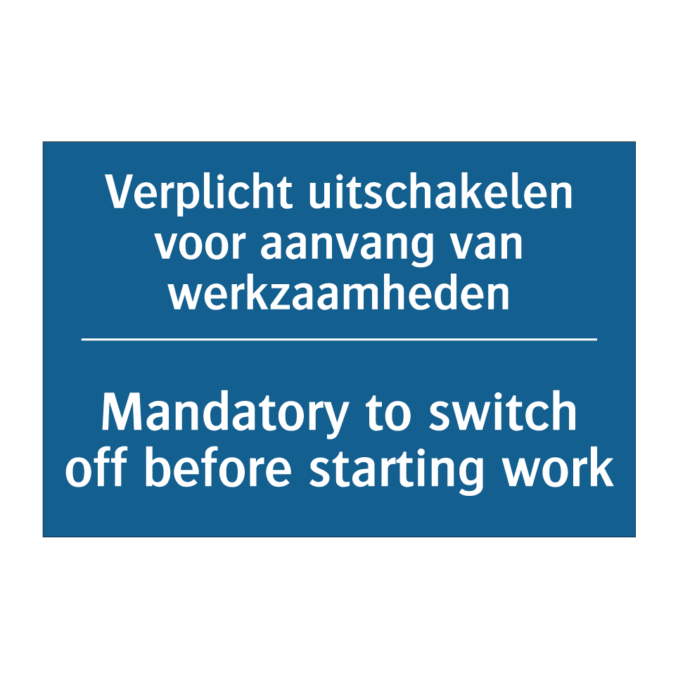 Koop Verplicht uitschakelen voor aanvang /.../ - Mandatory to switch ...