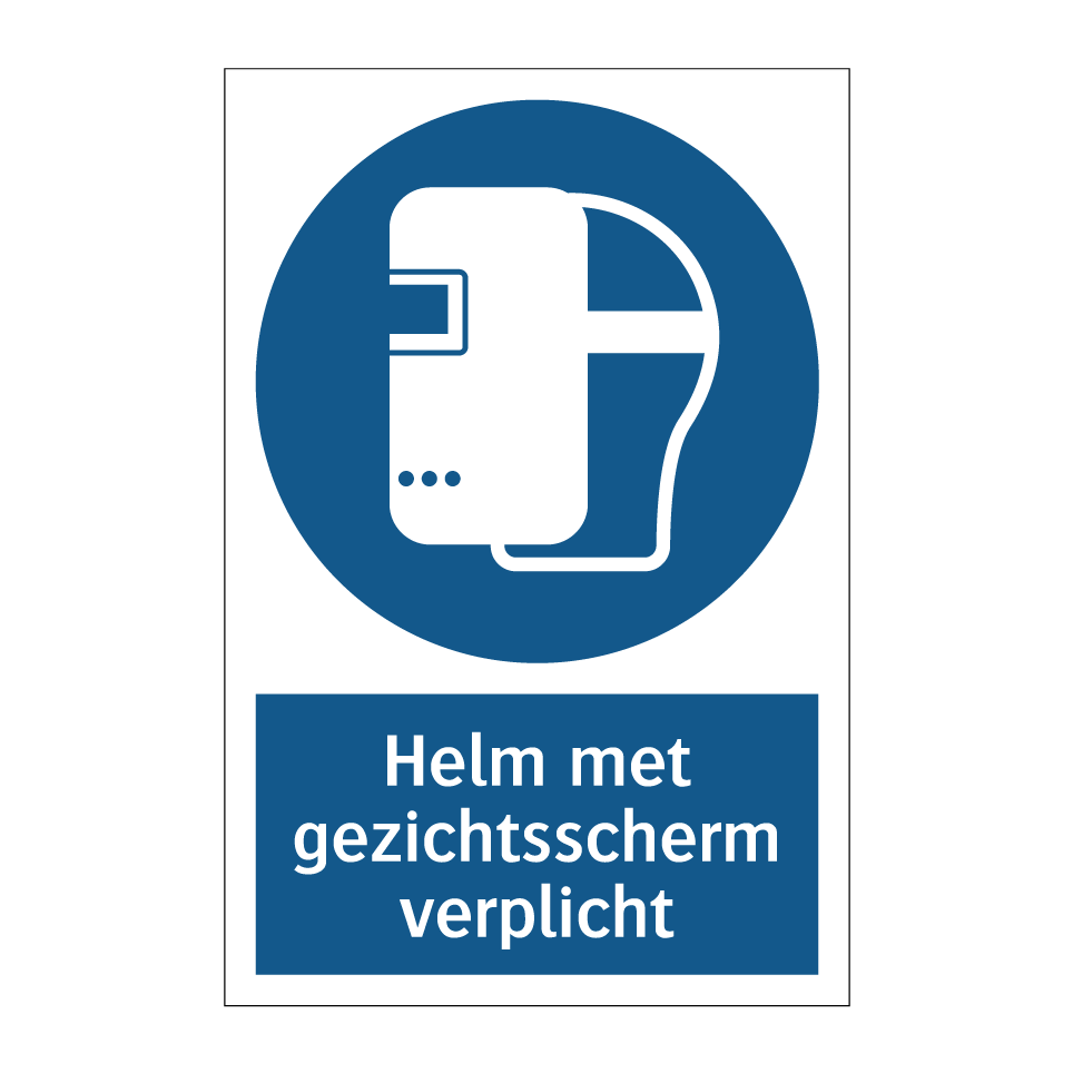 Koop Helm met gezichtsscherm verplicht bord | SignOnline | NL-M2791