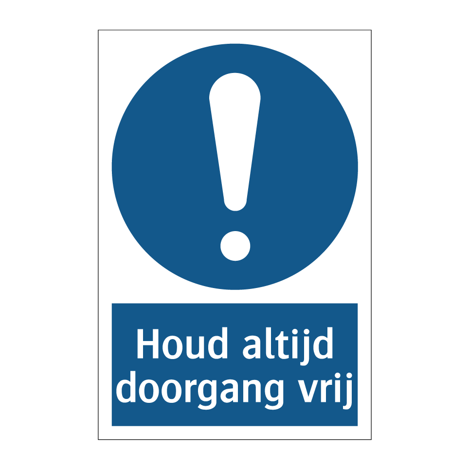 Koop Houd altijd doorgang vrij bord | SignOnline | NL-M2801
